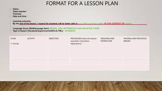 OBSERVATION - PLANNING. How to plan your classes | PPTX