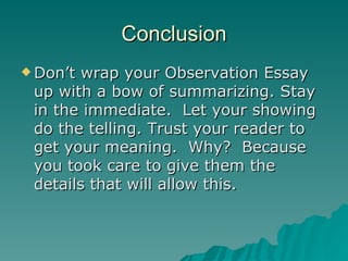 Observation Powerpoint | PPT