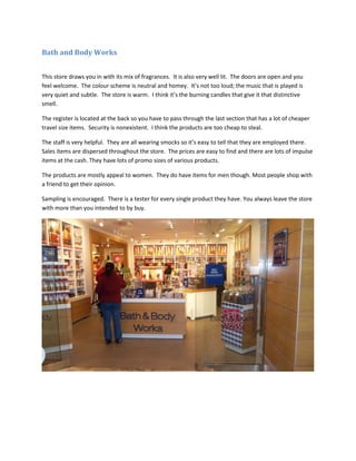 Observation retail-stores | PDF | Malls & Shopping Centers | Attractions