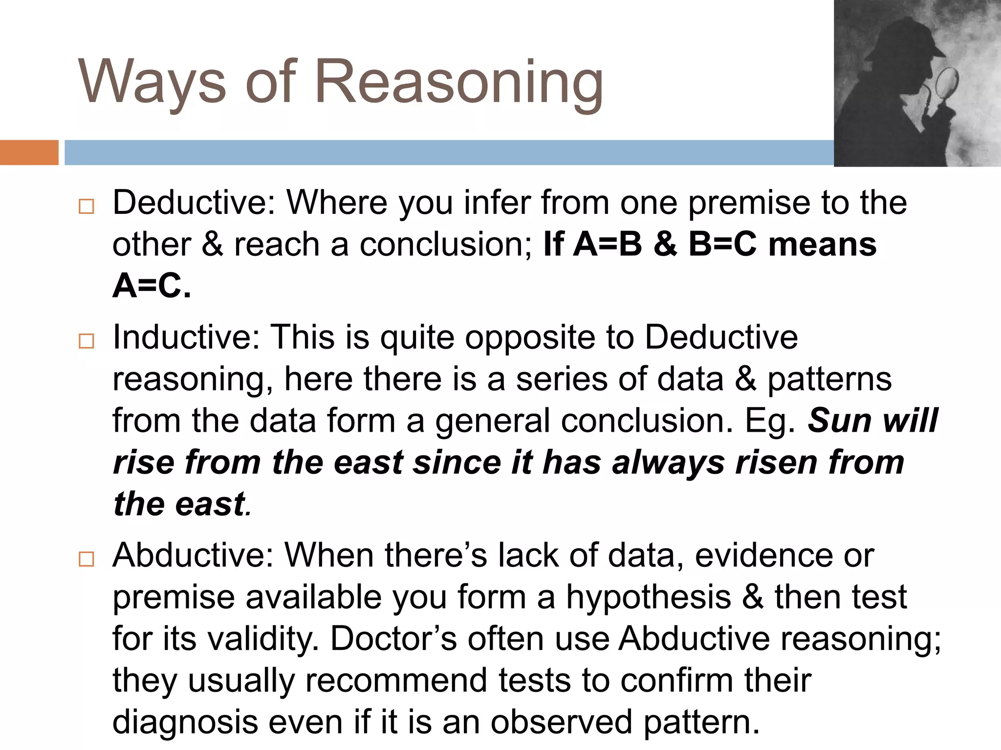 Observation, Reasoning & Inference | PPTX