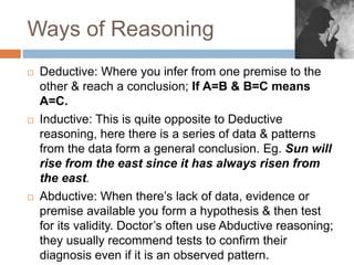 Observation, Reasoning & Inference | PPTX