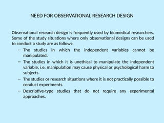 observational research design &type pptx | PPTX