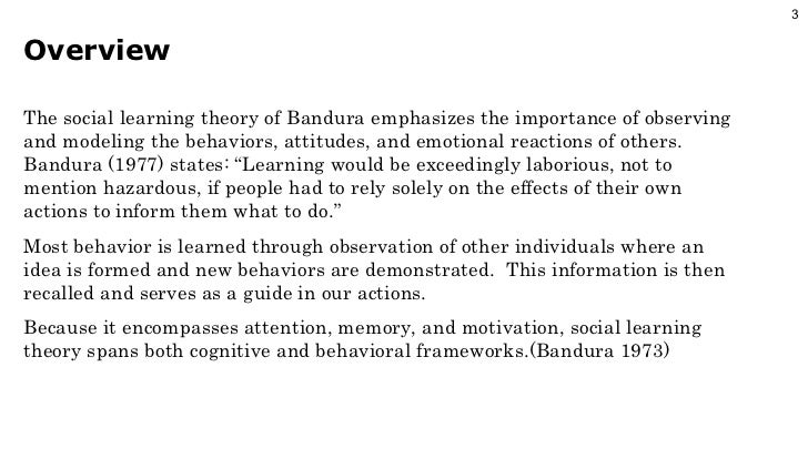 Observational (Social) Learning Theory