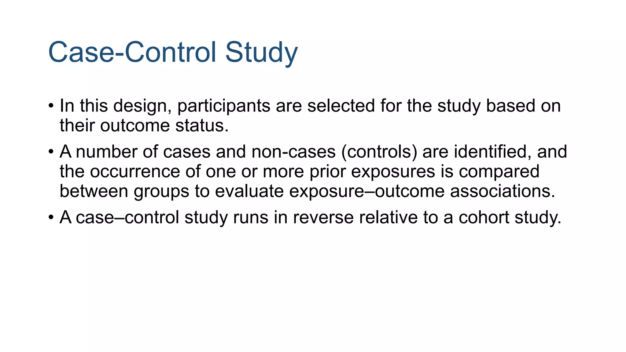Observational analytical study: Cross-sectional, Case-control and ...