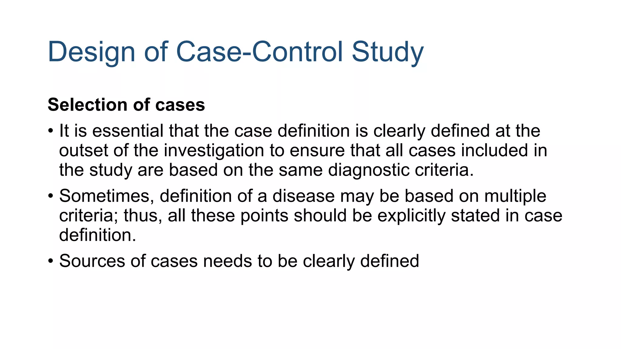 Observational analytical study: Cross-sectional, Case-control and ...