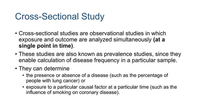 Observational analytical study: Cross-sectional, Case-control and ...