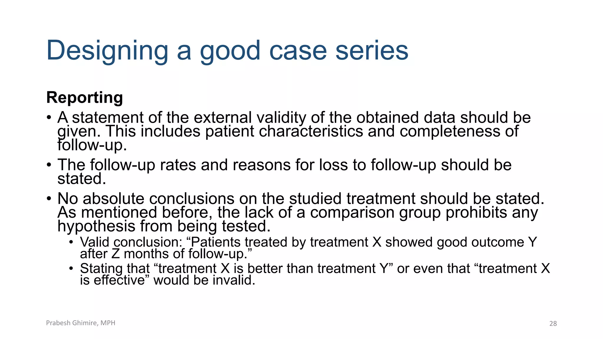 Observational descriptive study: case report, case series & ecological ...