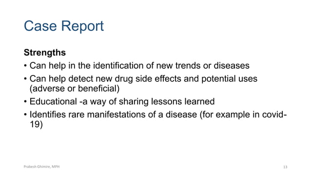 Observational descriptive study: case report, case series & ecological ...