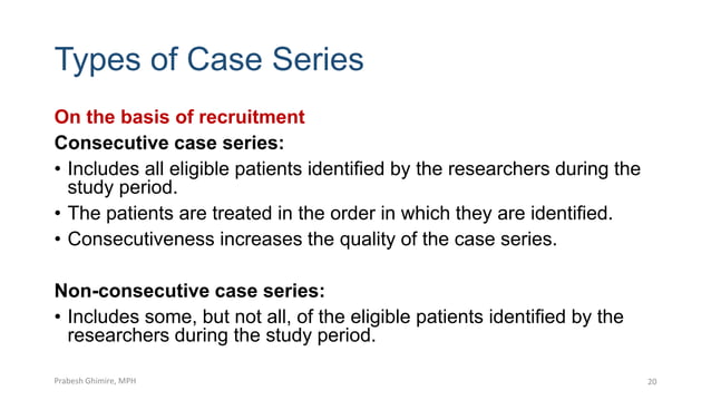 Observational descriptive study: case report, case series & ecological ...