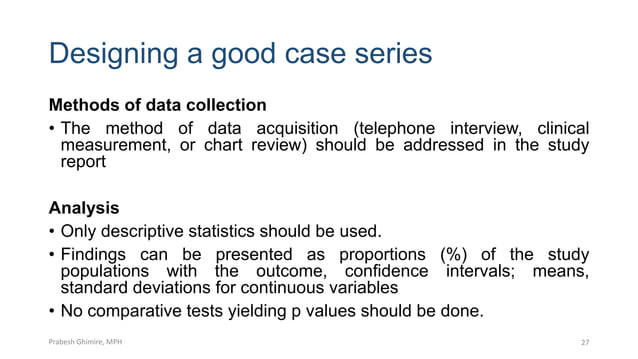 Observational descriptive study: case report, case series & ecological ...