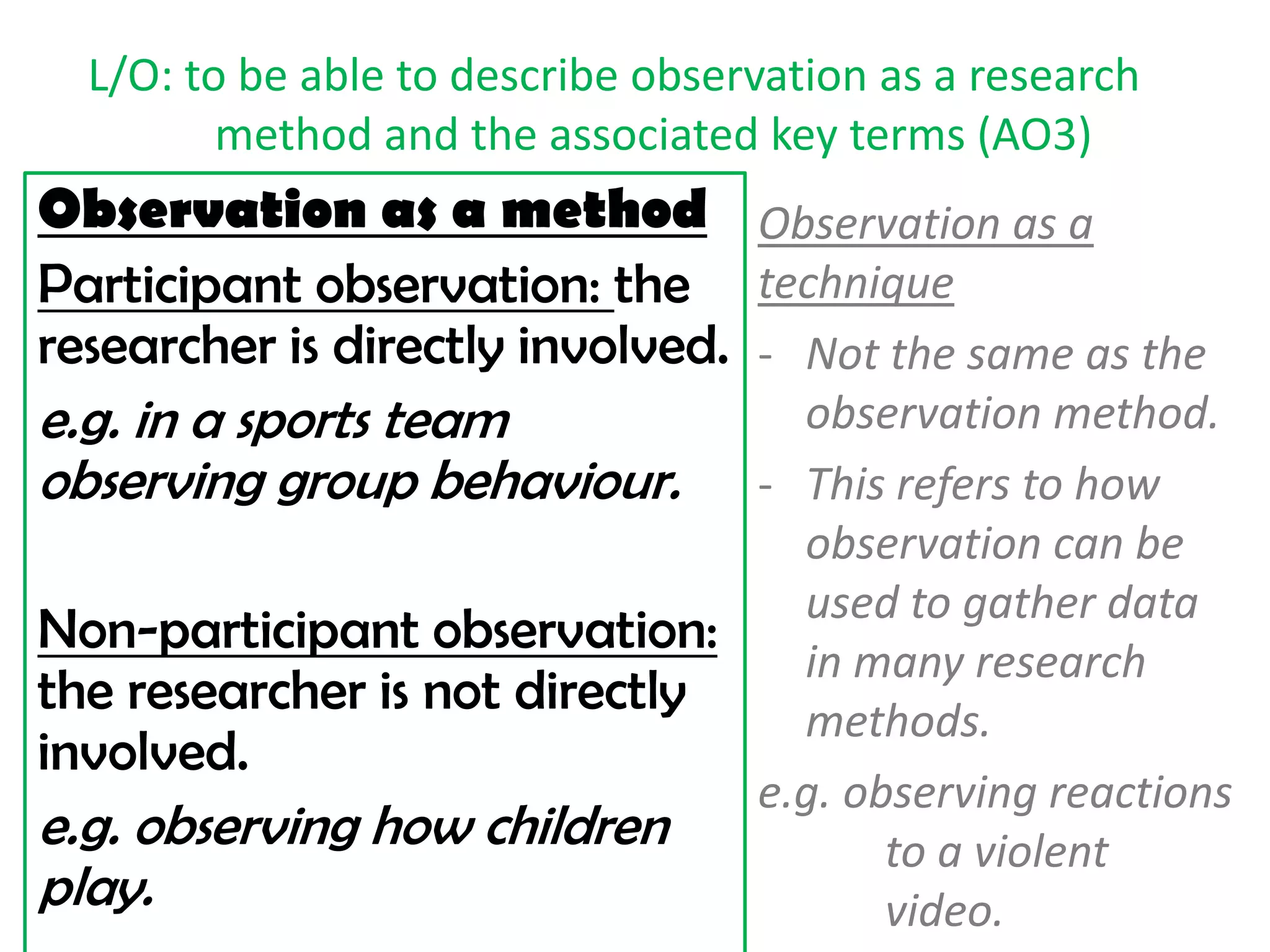 Observational method | PPT | Free Download