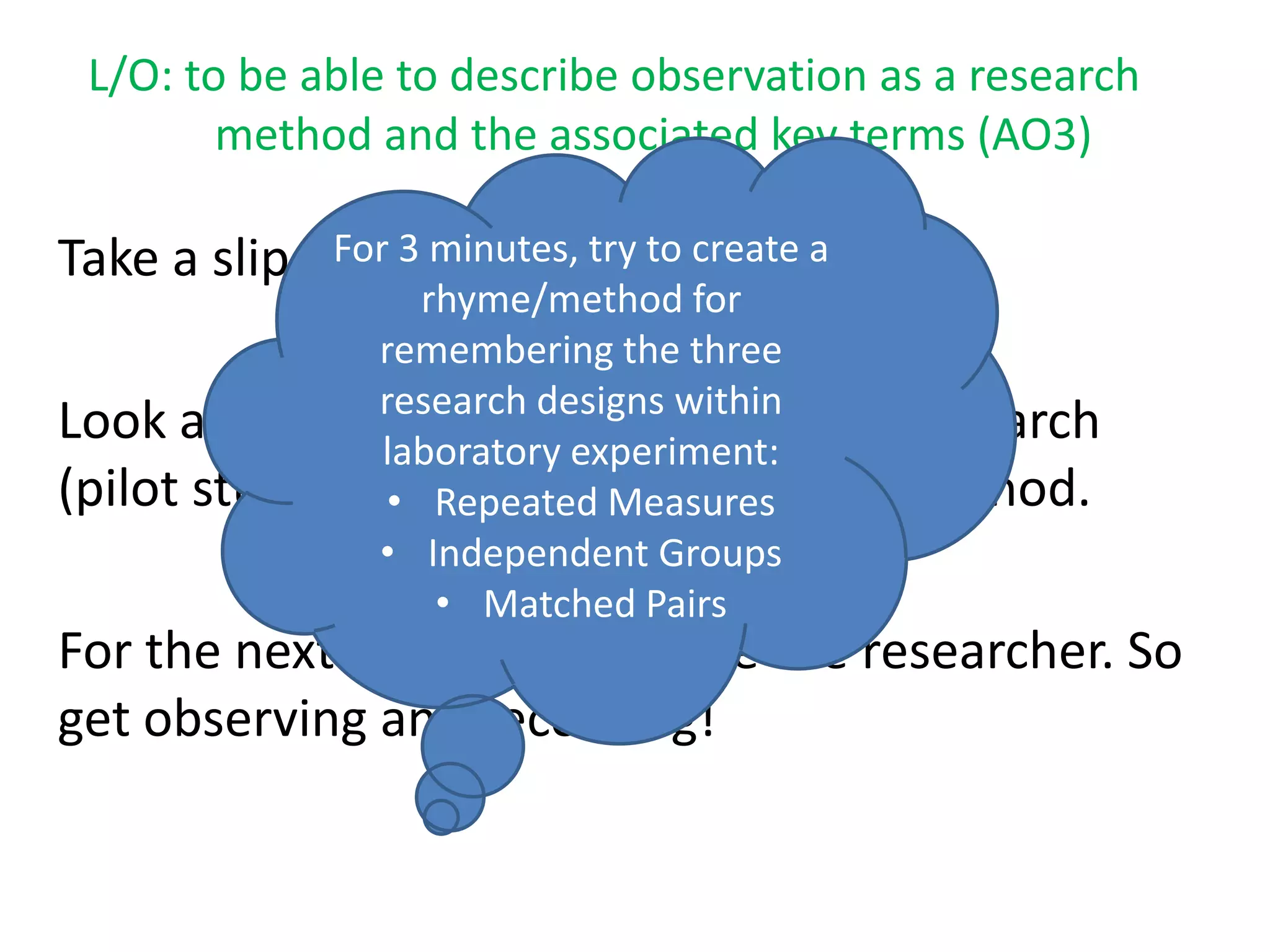 Observational method | PPT | Free Download