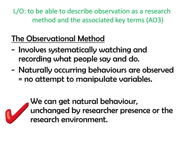 Observational method | PPT | Free Download