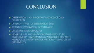 Observational method - Psychology | PPTX