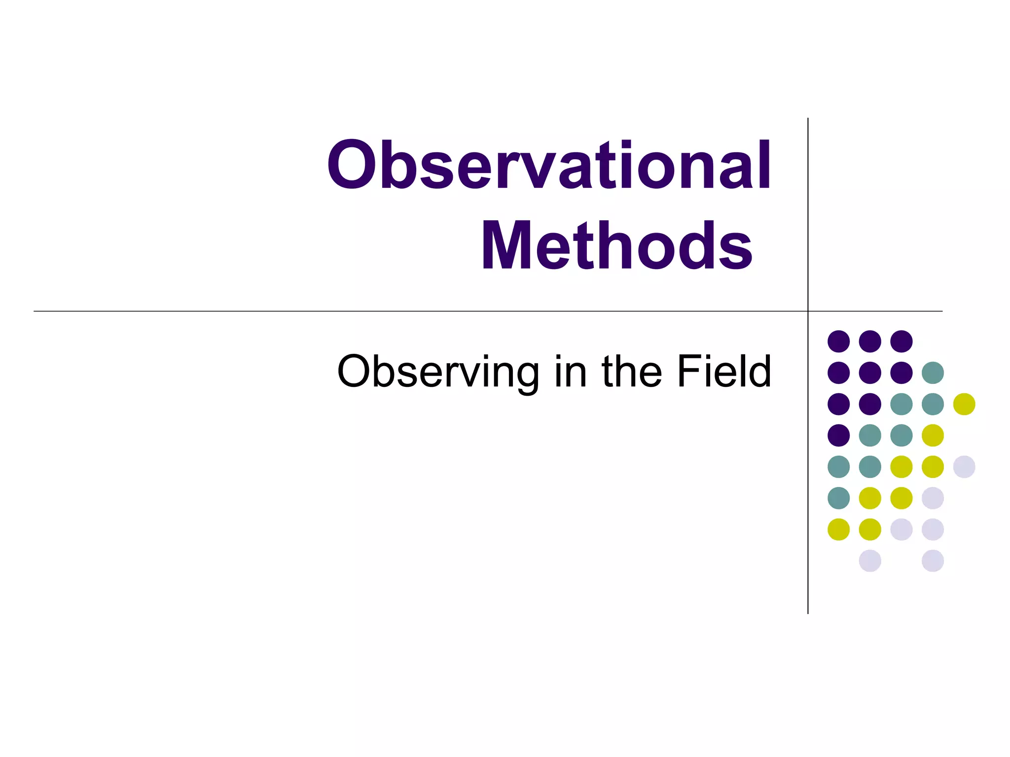 Observational methods | PPT