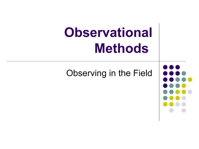 Observational methods | PPT