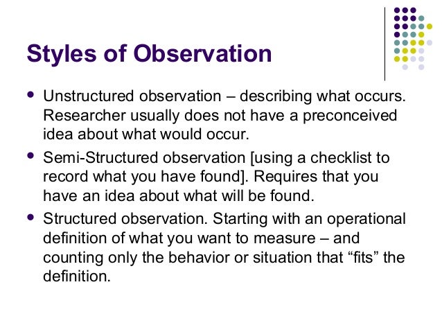 Observational methods