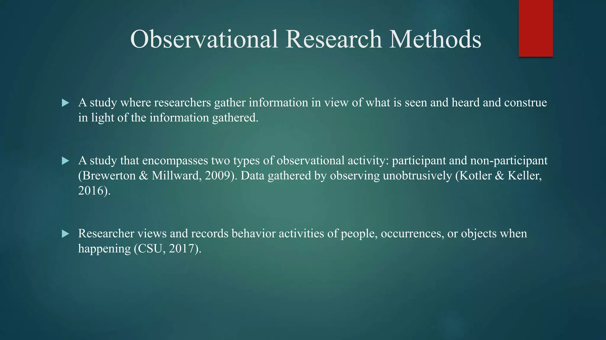 Observational research methods | PPTX