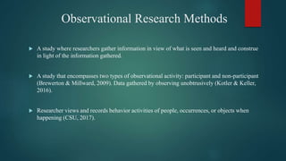 Observational research methods | PPTX | Science