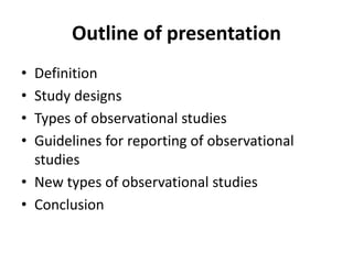 Observational Studies and their Reporting Guidelines | PDF
