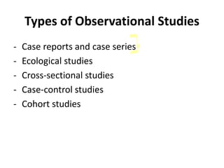 Observational Studies and their Reporting Guidelines | PDF