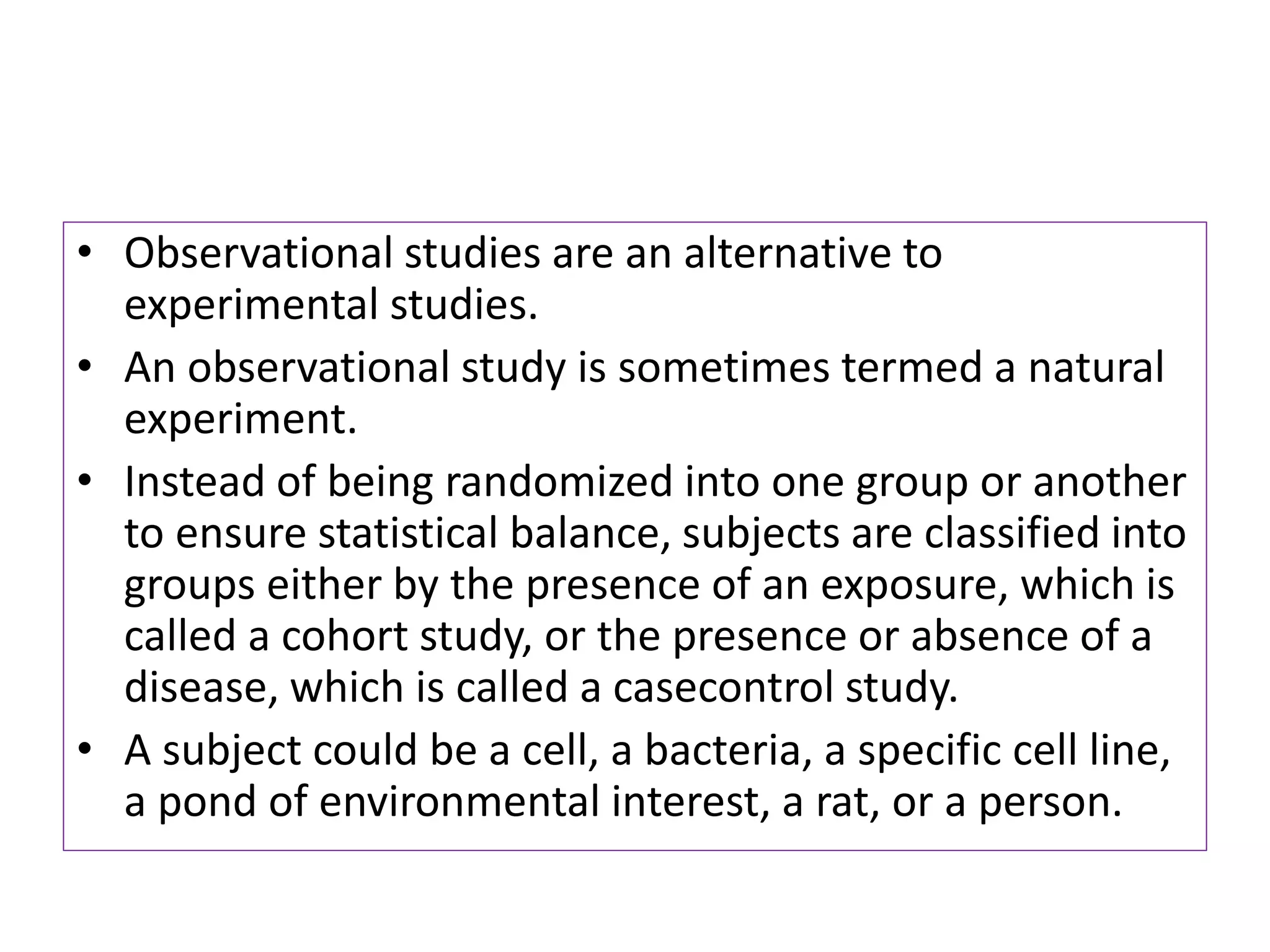 Observational study design | PPTX