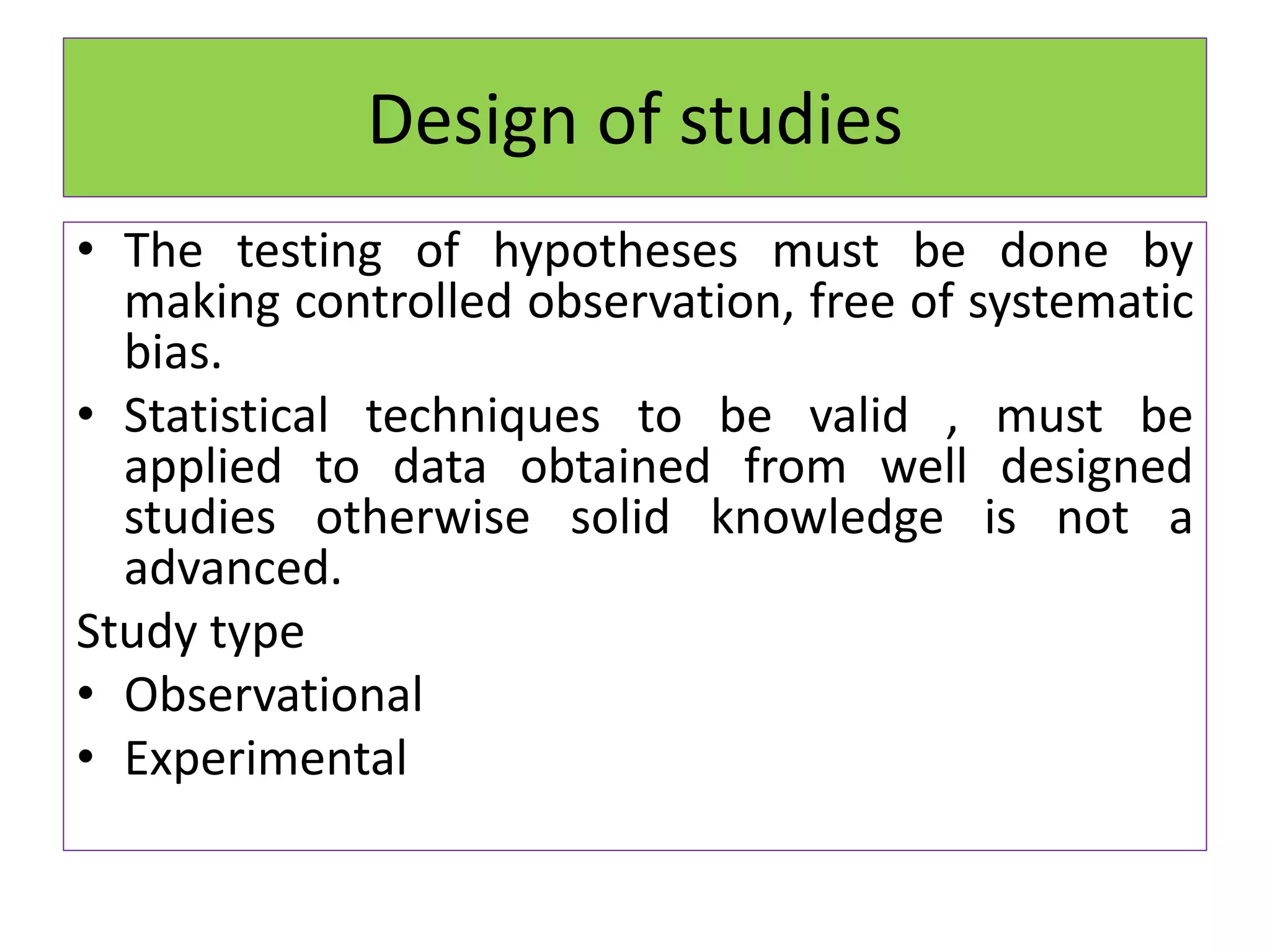 Observational study design | PPTX