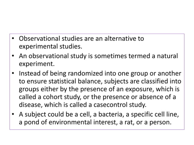 Observational study design | PPTX