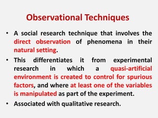Observational techniques | PPTX