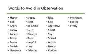 Best Practices for Observation and Assessment | PPTX