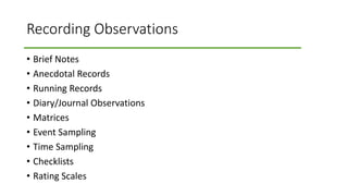 Best Practices for Observation and Assessment | PPTX