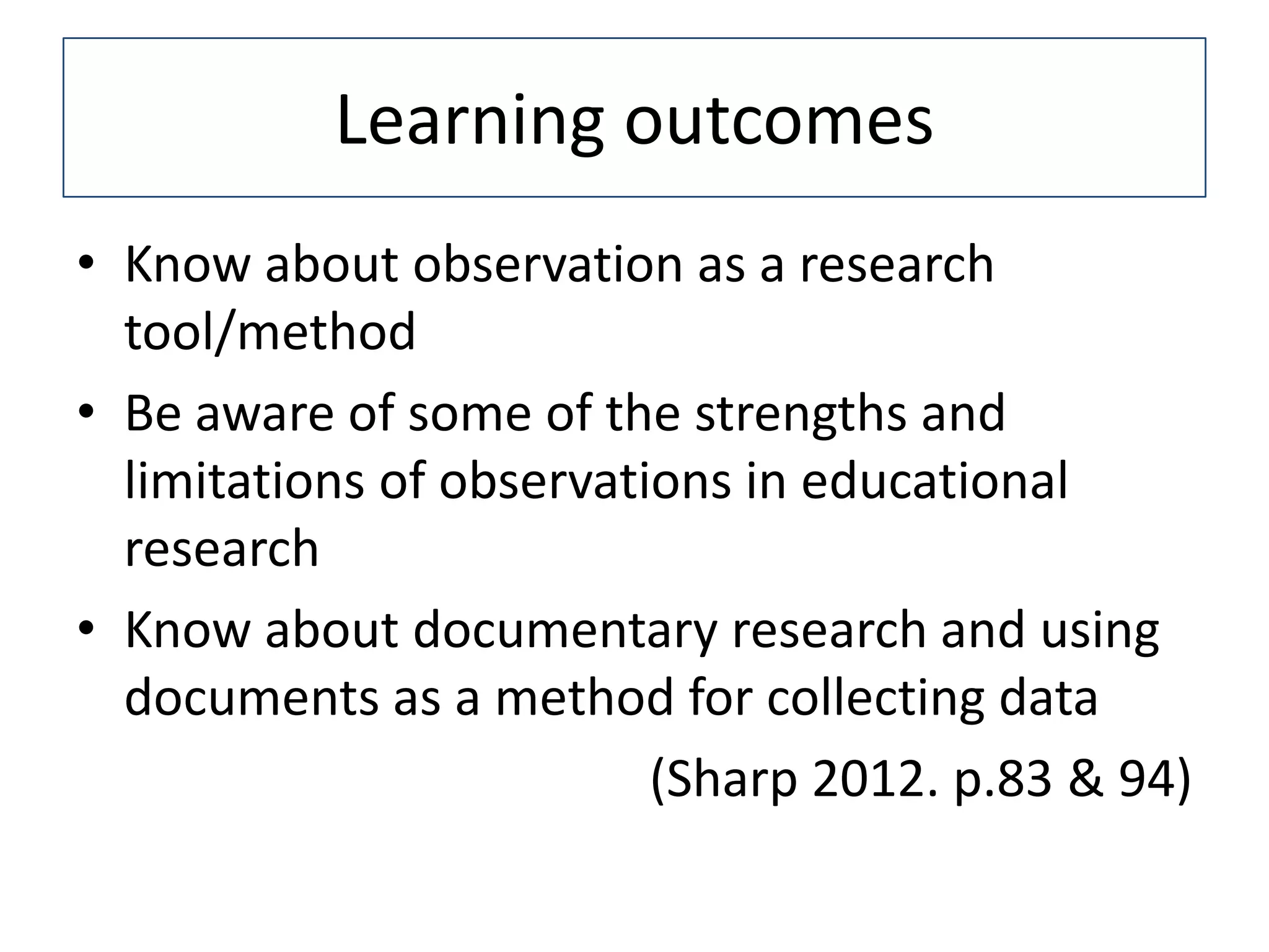 Observation and documentary analysis | PPTX