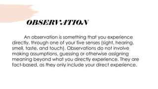 Difference between Observation and Inference | PPT