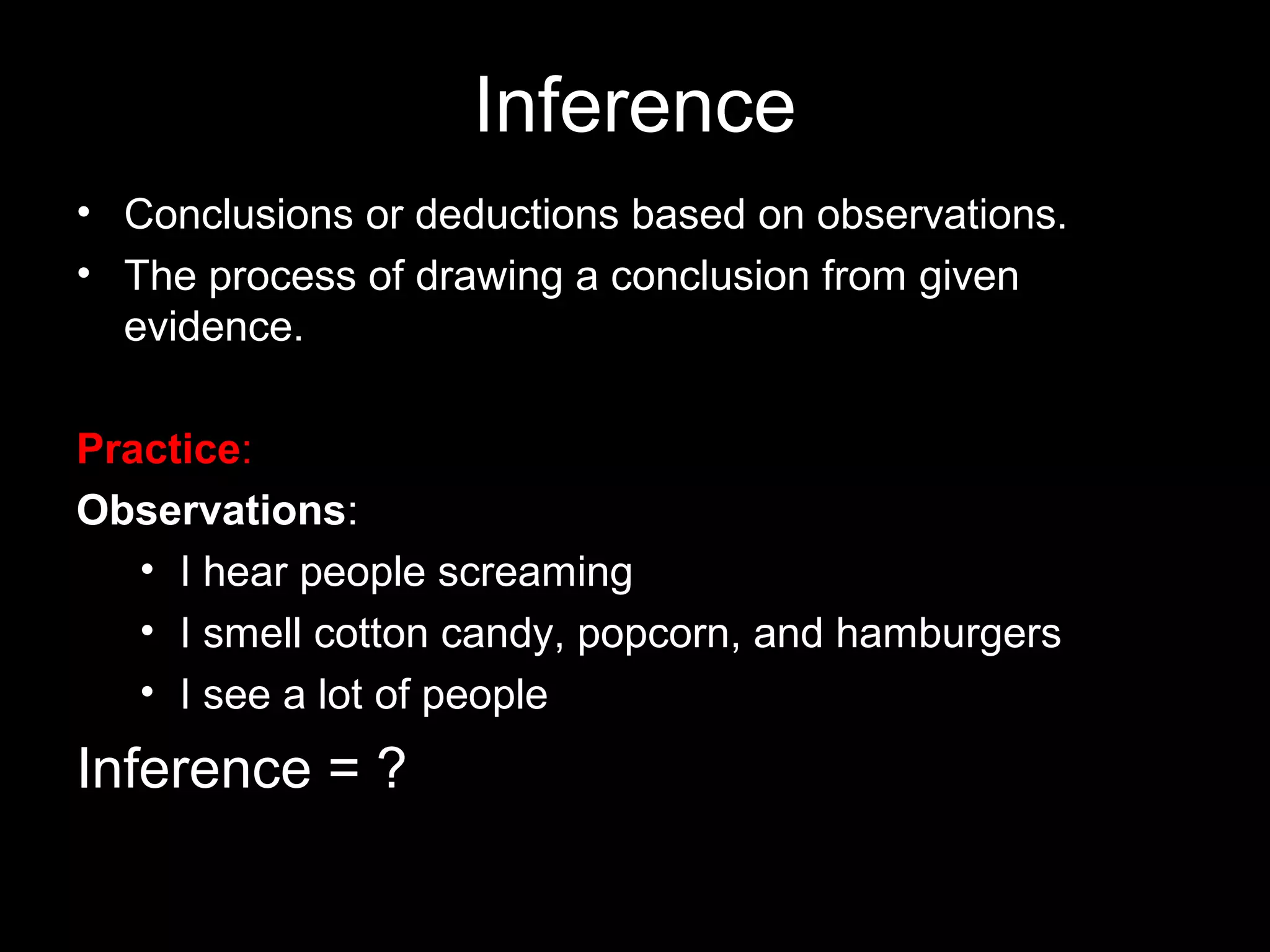 Observation and Inference Notes | PPT