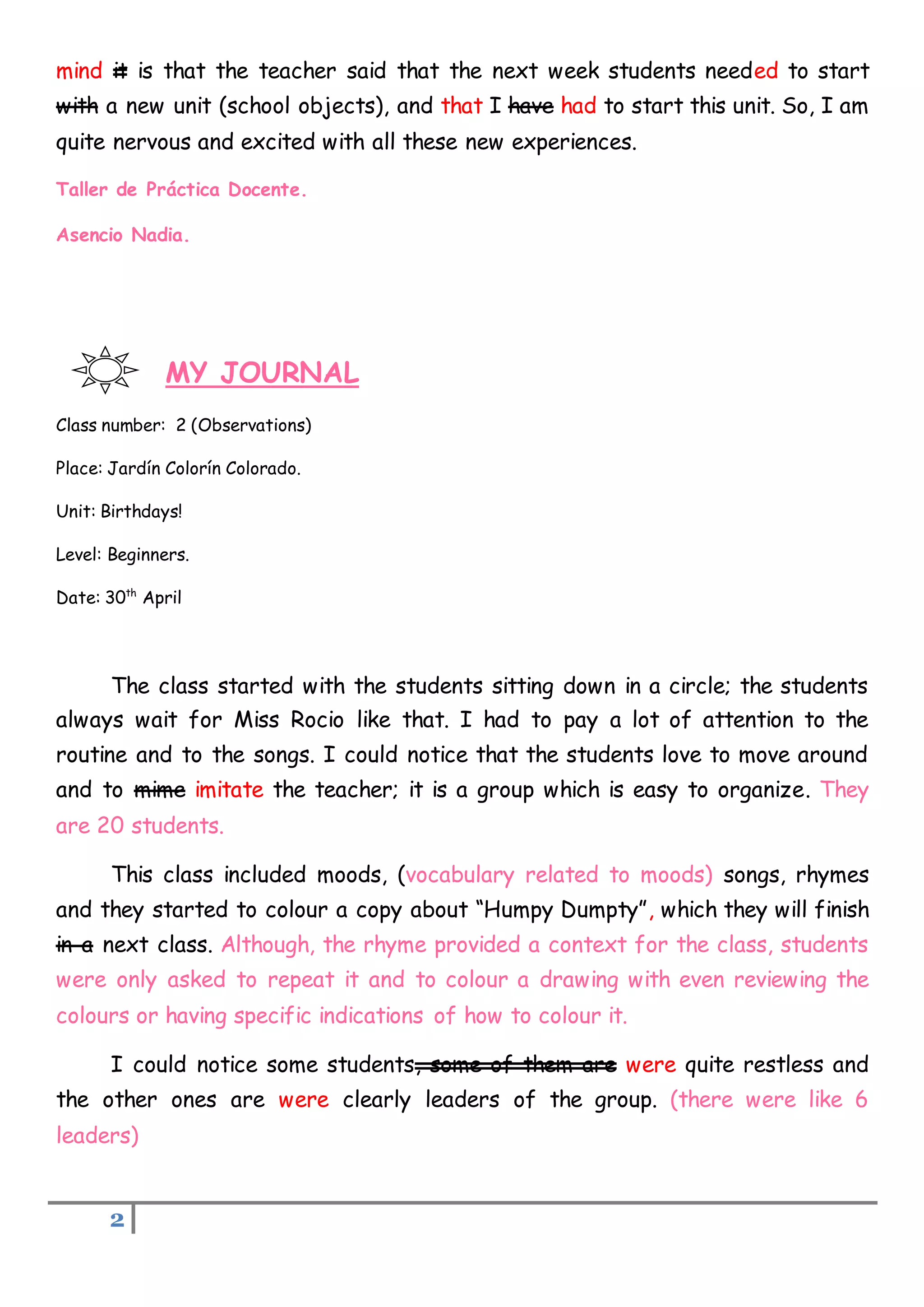 Observation and practicum journals | PDF