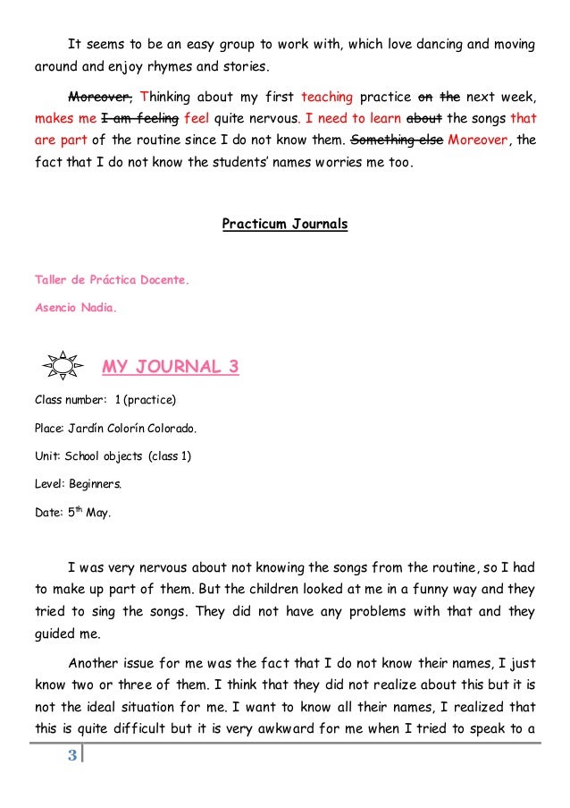 Observation and practicum journals