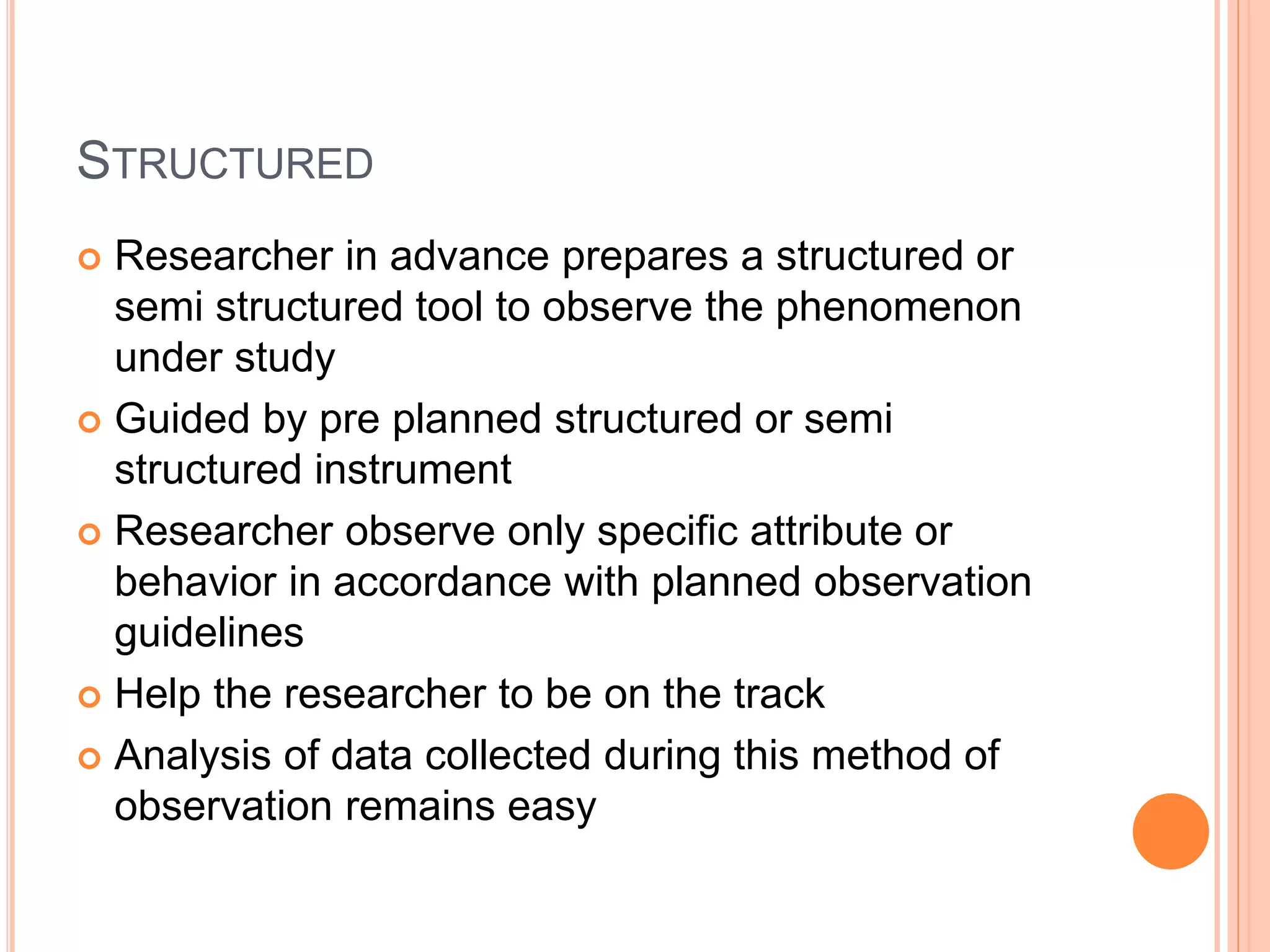 Observation as a method of data collection | PPTX
