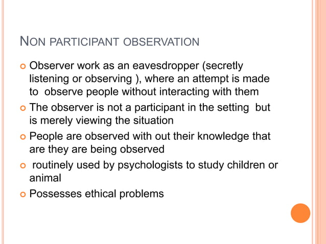 Observation As A Method Of Data Collection Pptx Science