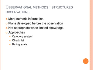 Observation as a method of data collection | PPTX