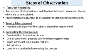 Observation as a Research Tool | PPTX