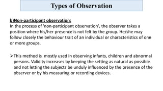 Observation as a Research Tool | PPTX