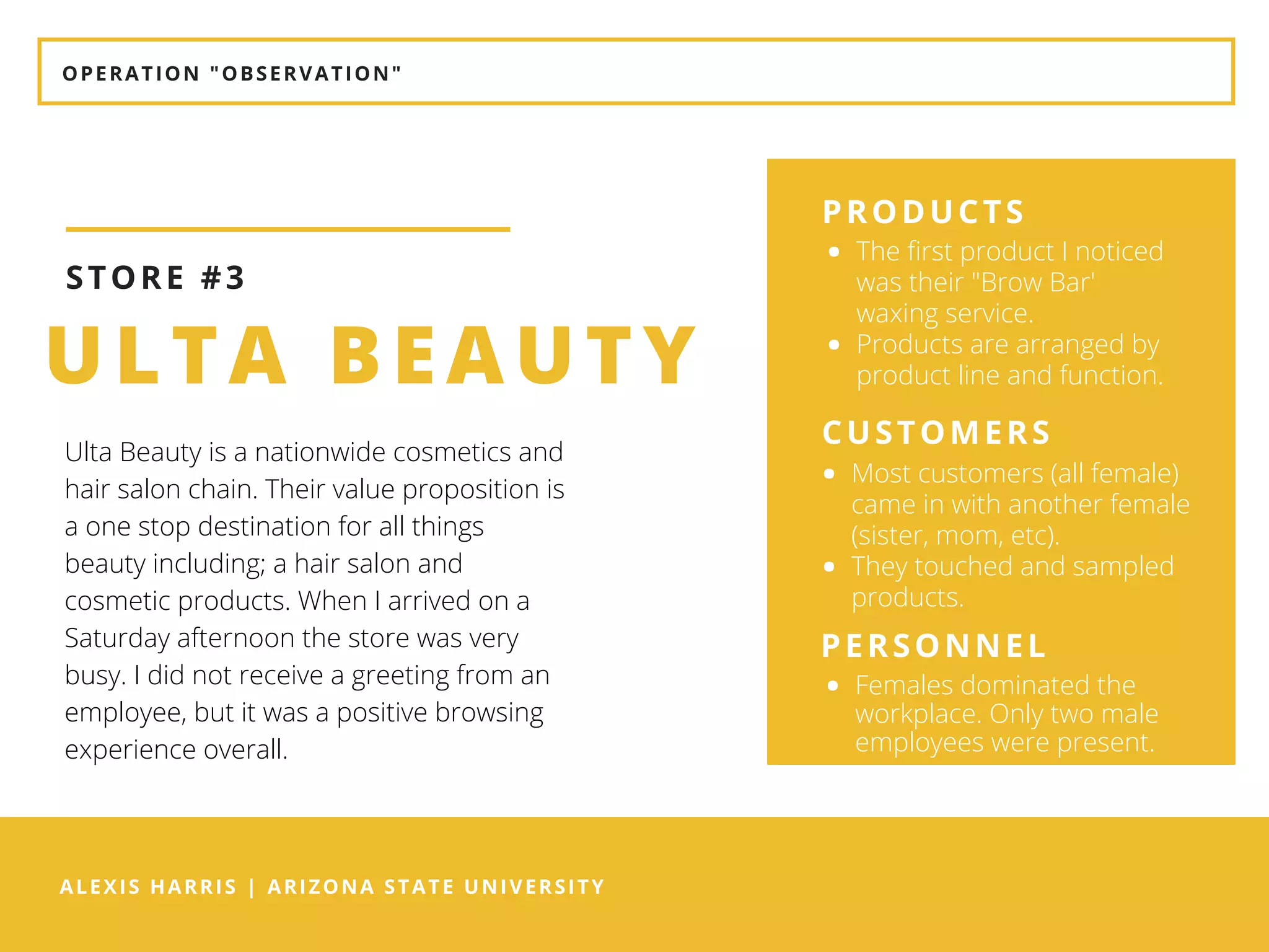 Observation assignment | PDF