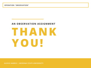 Observation assignment | PDF