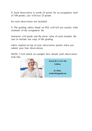 Observation Assignment1. Objective To observe, record, | PDF