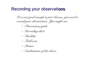 Observation by muhammad mujtaba | PPT
