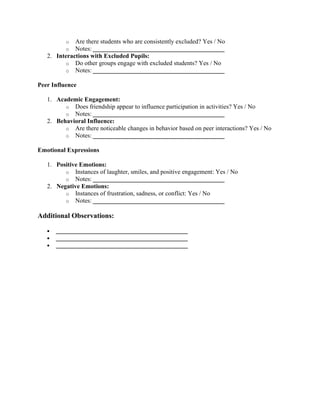 Observation Checklist. in teaching pupils | PDF
