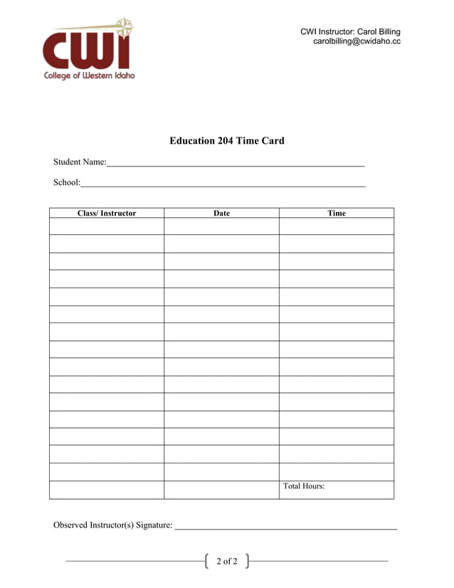 Observation docs EDUC 204 | PDF