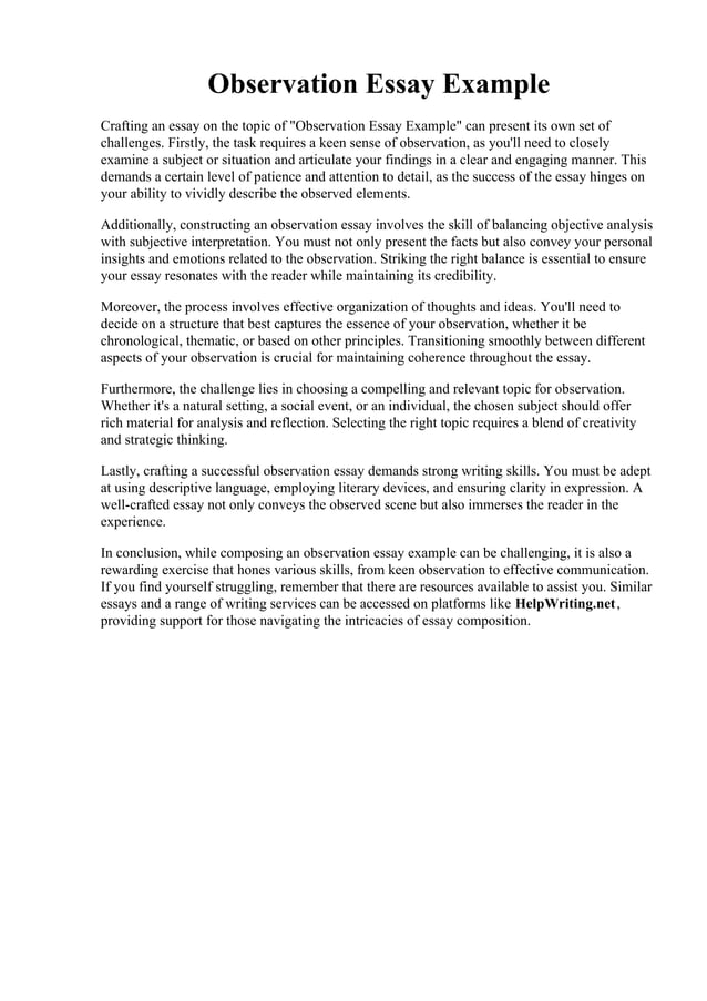 Observation Essay Example | PDF | Sexual Health | Diseases and Conditions