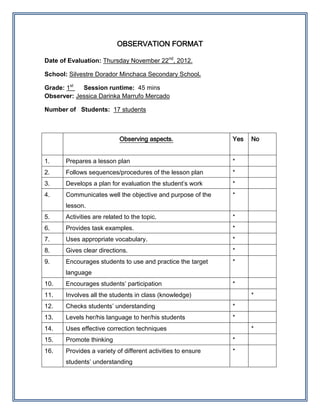 Observation format | DOCX