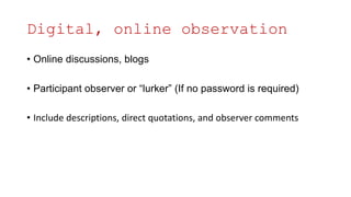 Observation instrument in qualitative research | PPTX